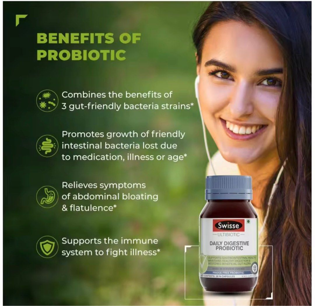 Swisse Ultibiotic Daily Digestive Probiotic 30 / 90 Capsules, Health ...