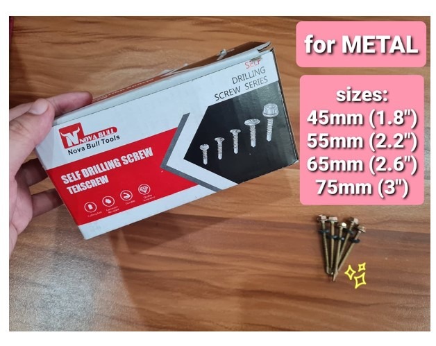 Tekscrew for Metal / Metal Tex Screw (per box) 45mm 55mm 65mm 75mm Self ...