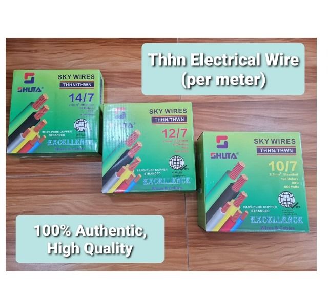 THHN Electrical Wire (per meter)14/7 (2.0mm) 12/7 (3.5mm) 10/7 (5.5mm ...