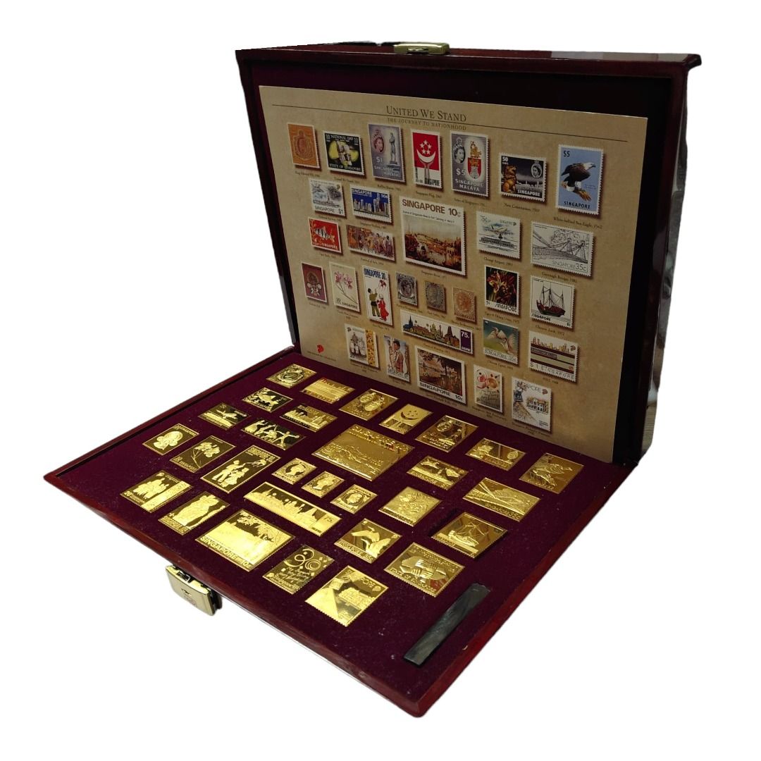 TP-Singapore 1995 "United We Stand" 925 Silver Goldplated Postage Stamp ...