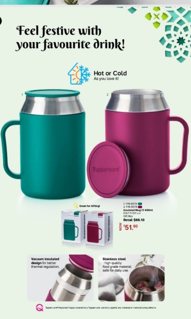 Tupperware Insulated Mug, Furniture & Home Living, Kitchenware ...
