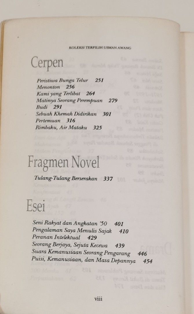 USMAN AWANG. KOLEKSI TERPILIH. Edisi Khas Sasterawan Negara, Hobbies ...