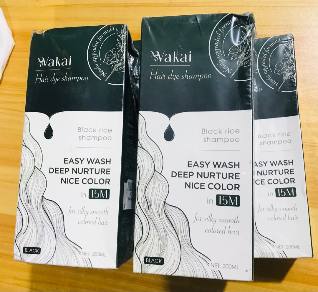 Wakai hair dye shampoo 100% AUTHENTIC 200ml Black, Beauty & Personal ...