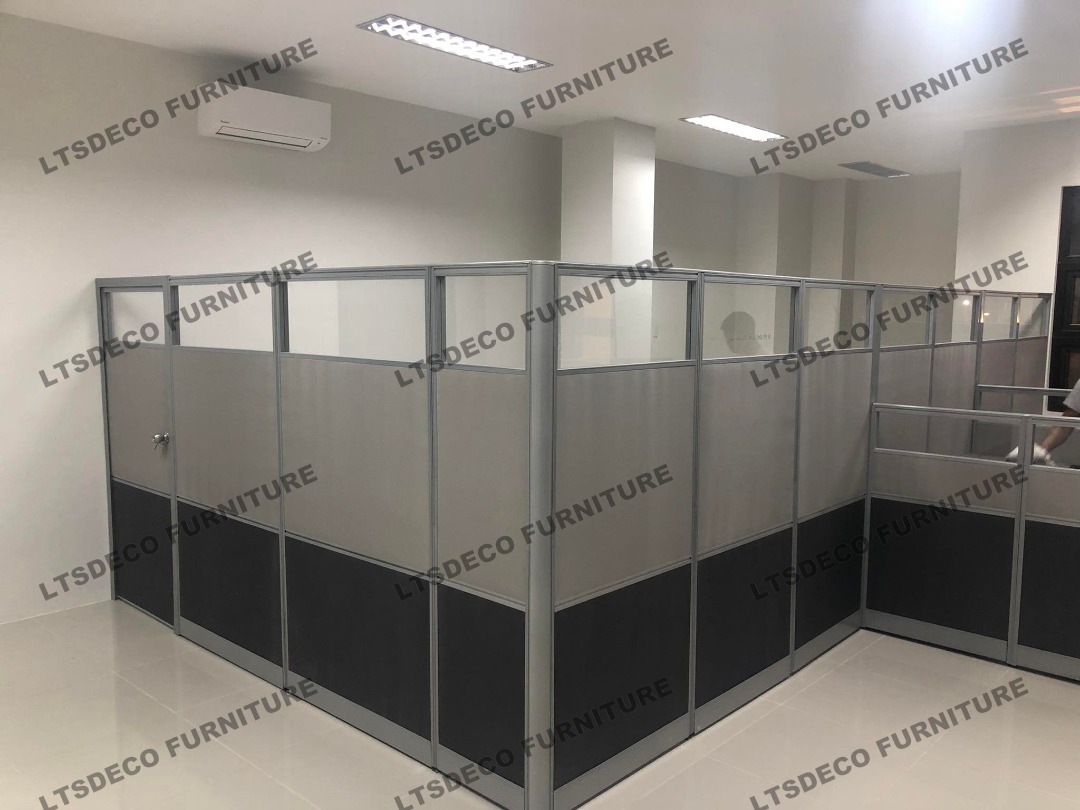 wall high panel office partition with glass furniture supply on Carousell