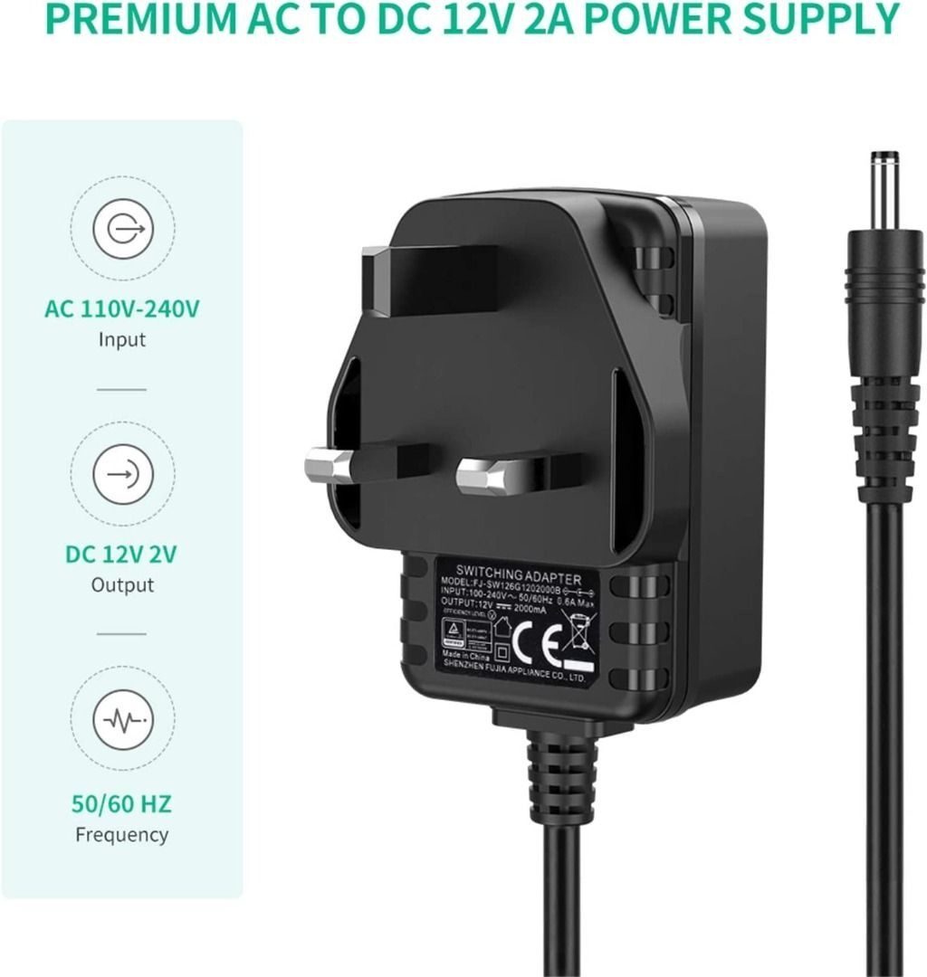 X4215 DC Power UGREEN Supply Adapter 12V 2A, AC 100-240V to DC 12V ...