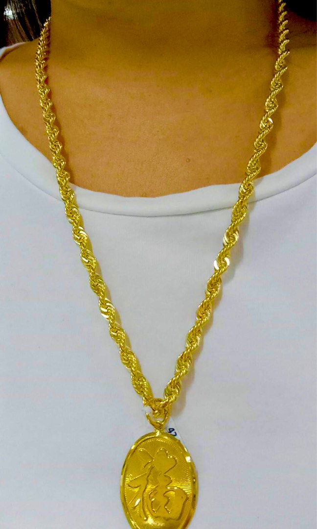 18k Chinese Gold Necklace Chain on Carousell