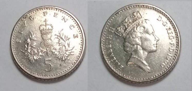 1990 Queen Elizabeth II - Five Pence, Hobbies & Toys, Memorabilia ...