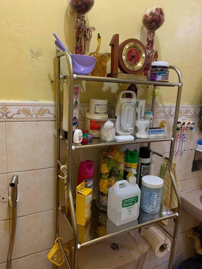 3-LAYER PURE STAINLESS TOILET RACK HEAVY DUTY on Carousell