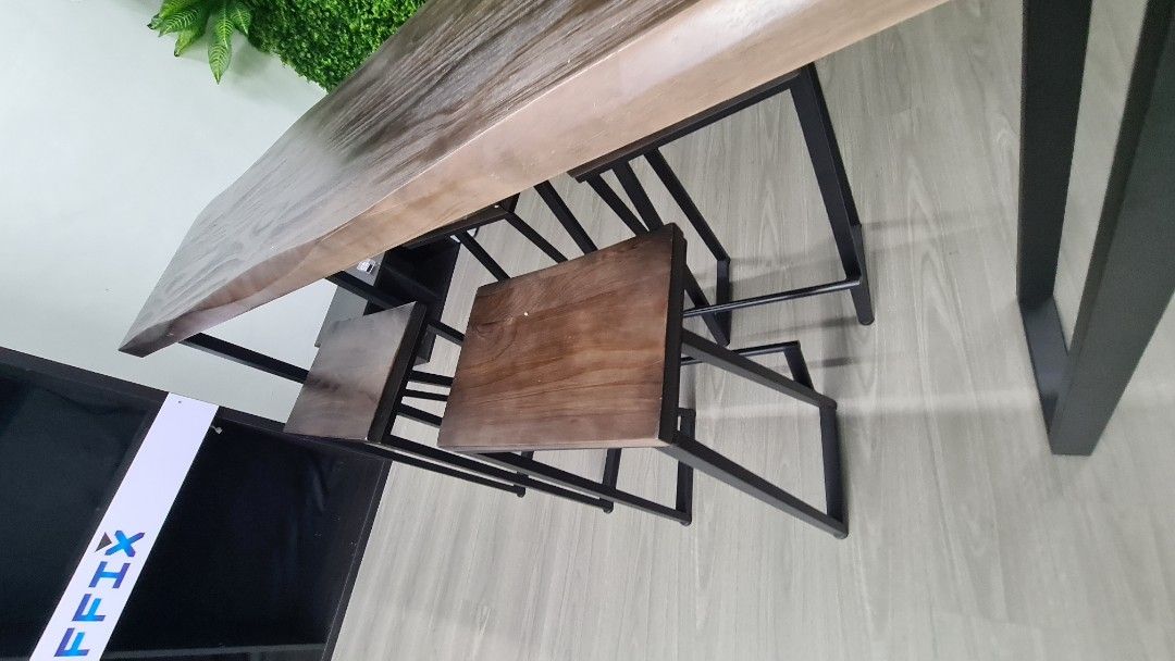 6 feet high table with 4 chairs, Furniture & Home Living, Furniture ...
