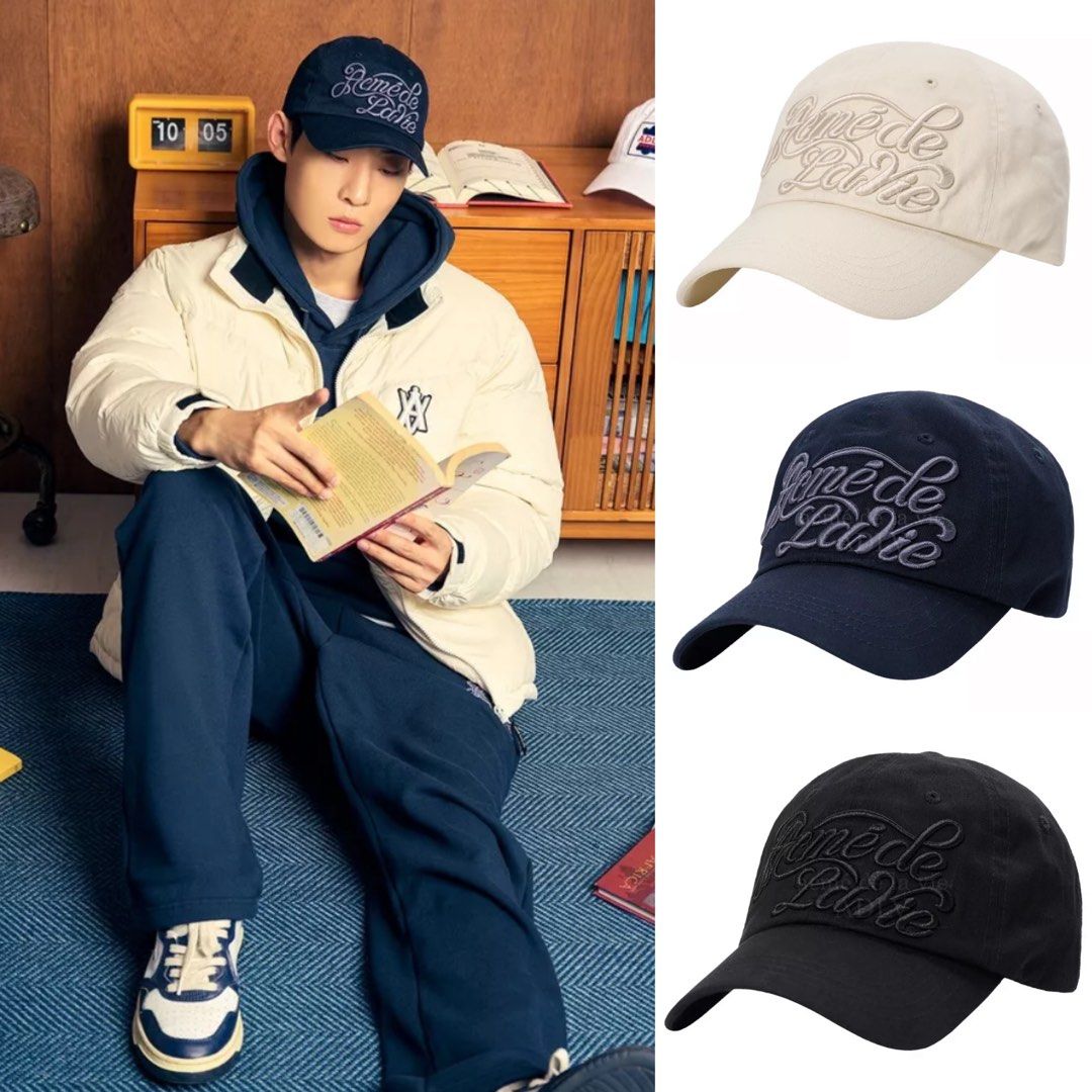 [ADLV] Curly Logo Ball Cap, Men's Fashion, Watches & Accessories, Caps ...