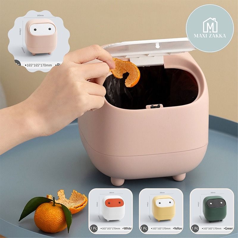 Airtight Rubbish Dust Bin With Lid Ninja Kids Waste Trash Dustbin Soft ...