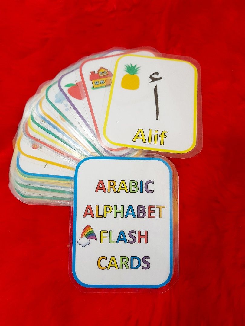 Arabic alphabet flash cards, Hobbies & Toys, Toys & Games on Carousell