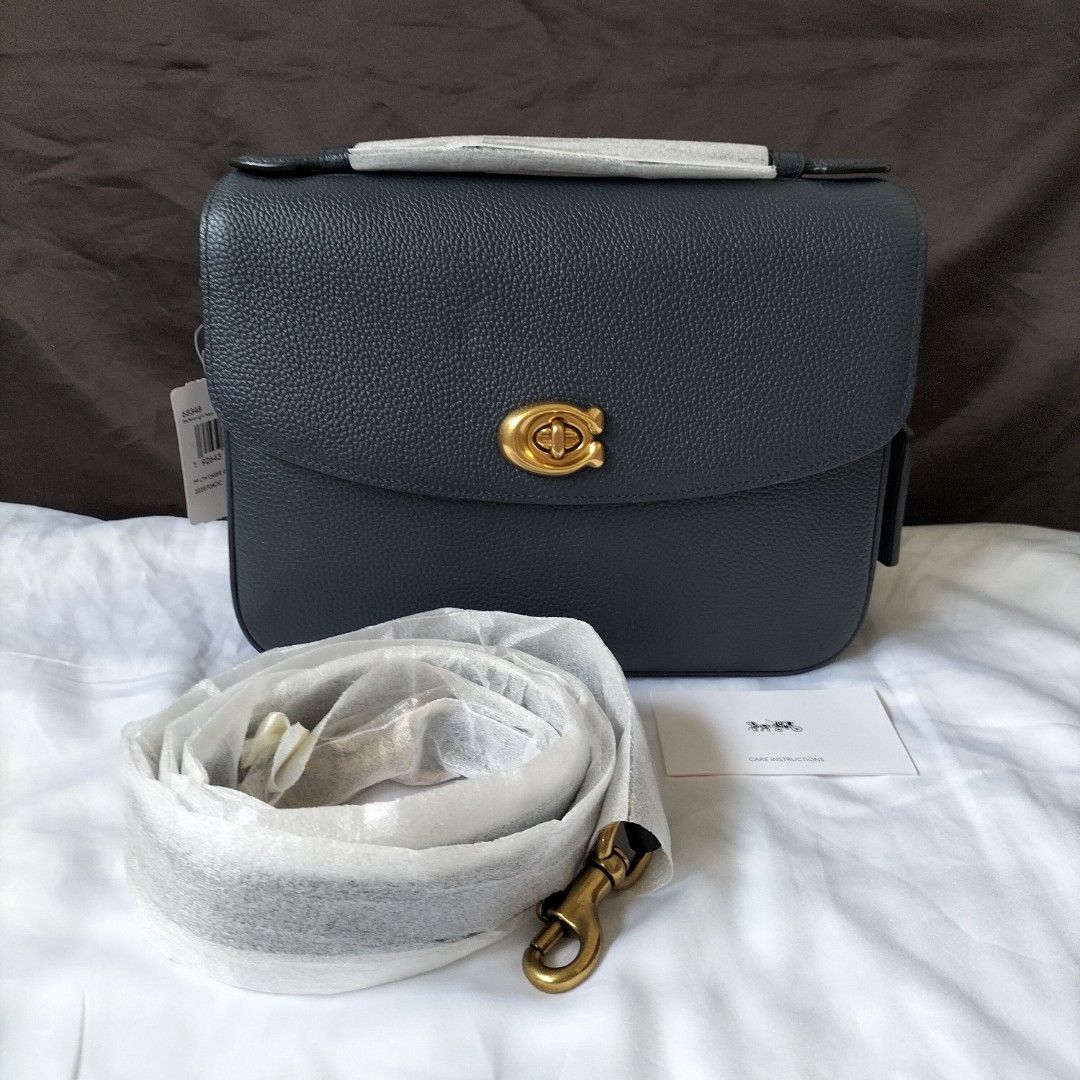 Authentic Coach Cassie 25 Navy Blue Pebbled Leather Crossbody Bag ...