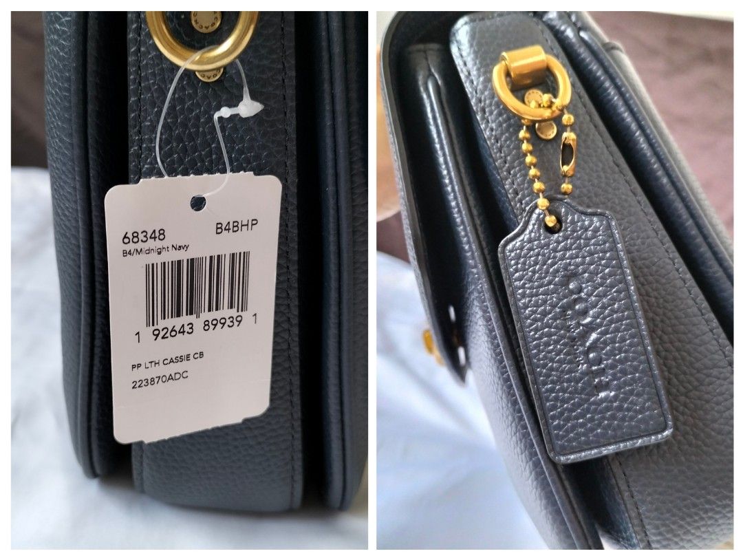 Authentic Coach Cassie 25 Navy Blue Pebbled Leather Crossbody Bag ...