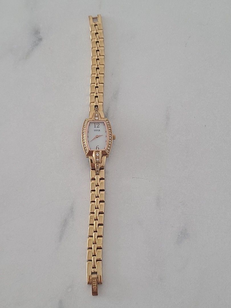 Authentic Vintage TITUS gold plated crystal watch, Women's Fashion ...