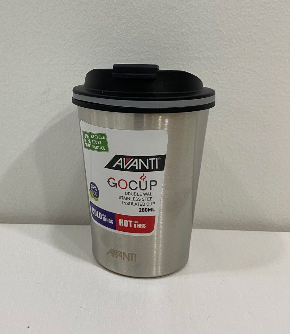 AVANTI GOCUP DOUBLE WALL STAINLESS STEEL INSULATED CUP (280)ml, TV & Home Appliances, Other Home ...
