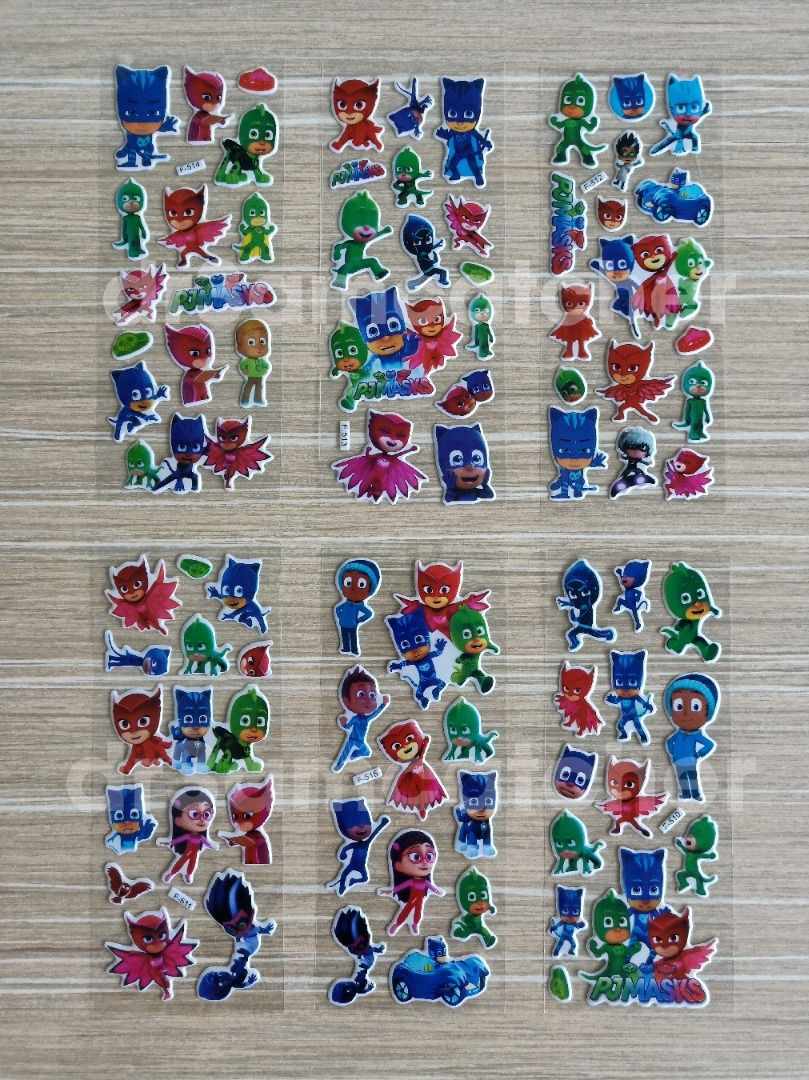 cartoon stickers in many designs (Trolls Sesame street PJ Mask Paw ...