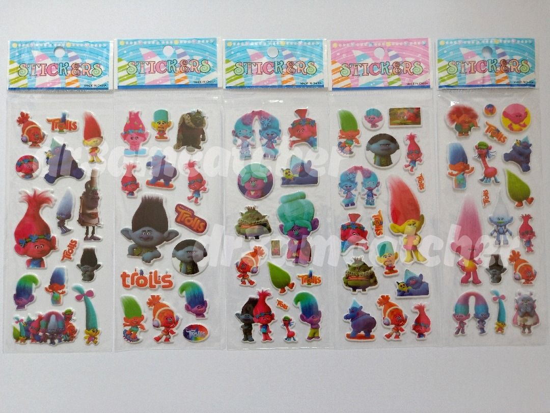 cartoon stickers in many designs (Trolls Sesame street PJ Mask Paw ...