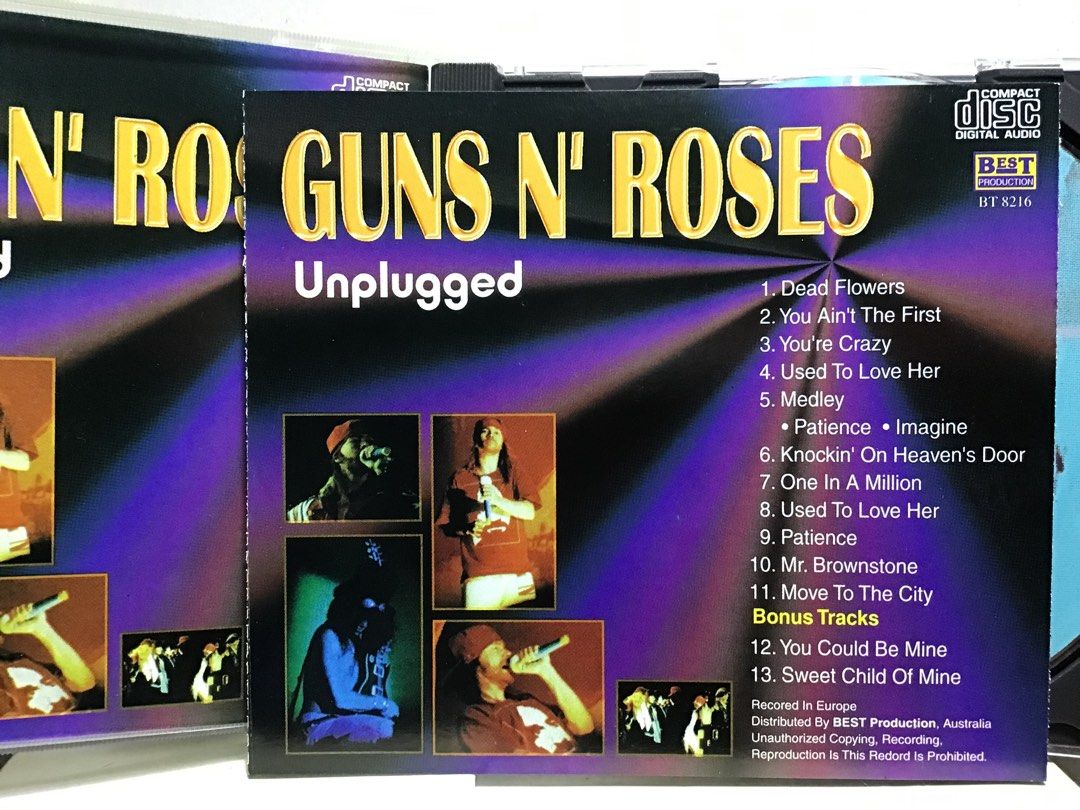 CD Guns n Roses - Unplugged OOP COLLECTORS ITEM Anubis Hard Rock ...