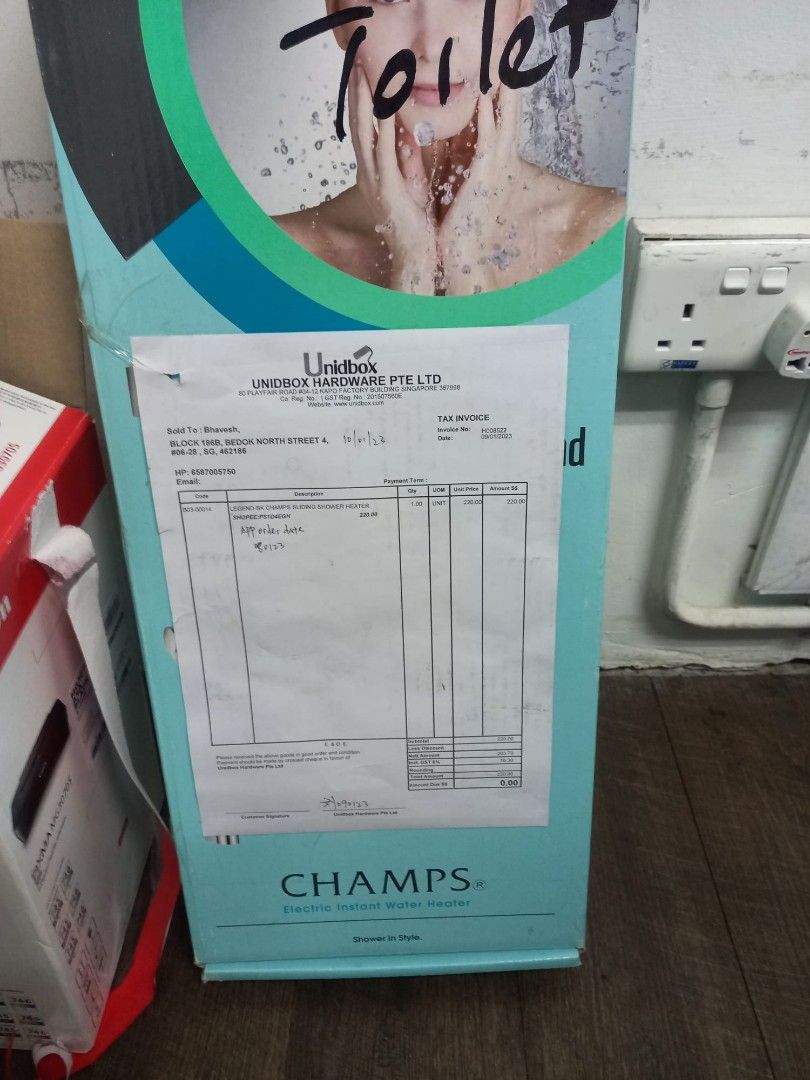 Champs Shower Heater, Furniture & Home Living, Bathroom & Kitchen ...
