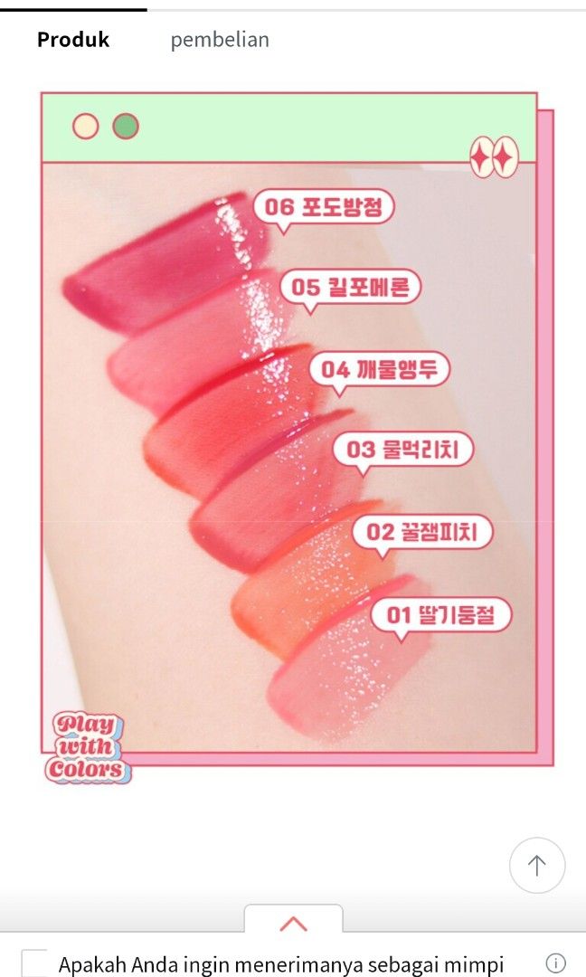 Colorgram juicy drop tint, K-Wave di Carousell