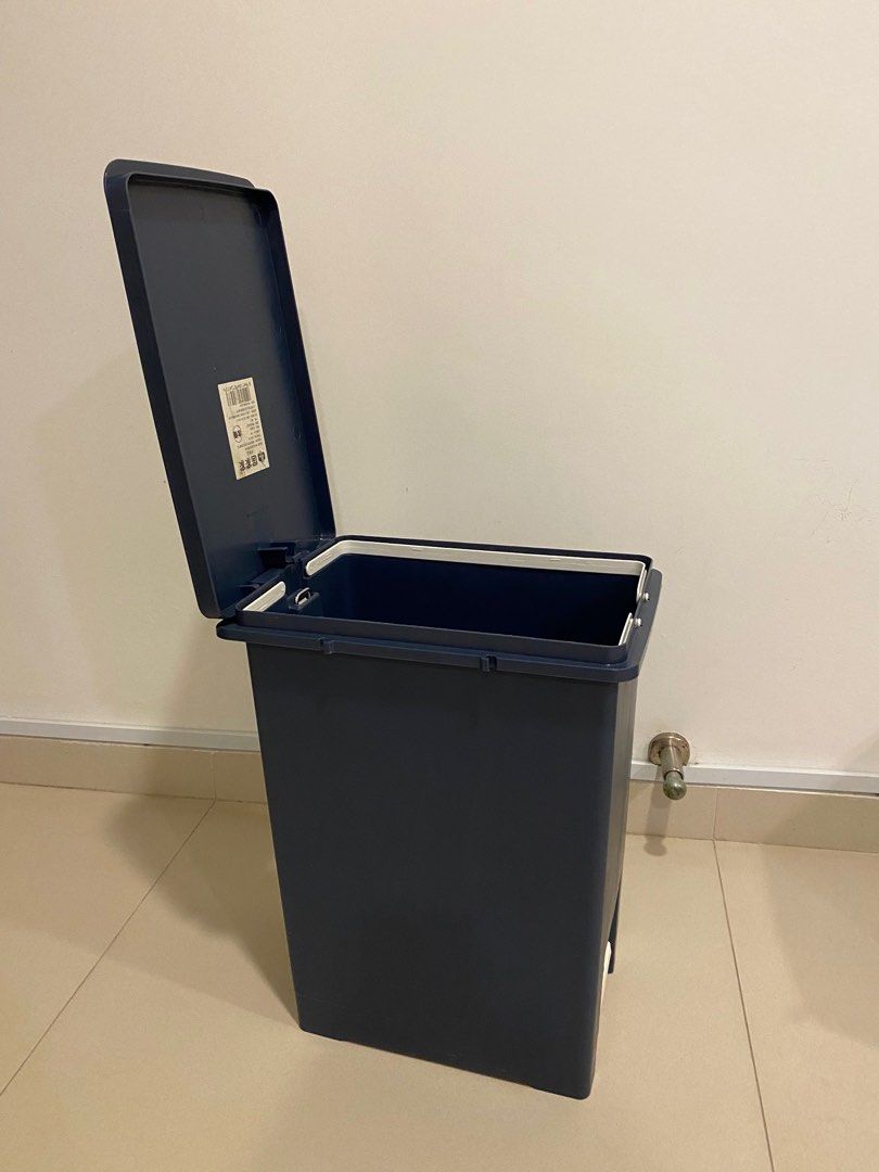 Dark blue rubbish bin dustbin, Furniture & Home Living, Cleaning ...