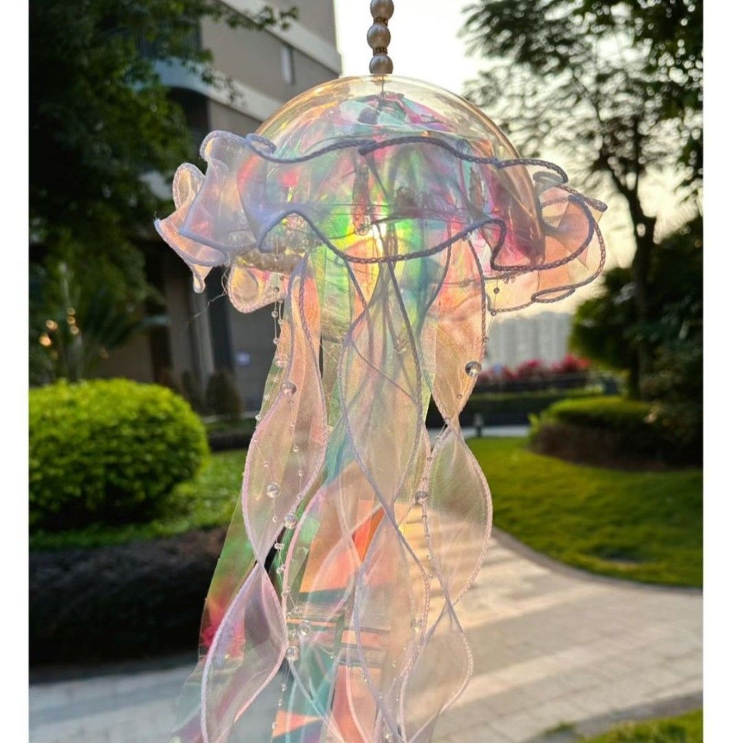 少女Diy超仙彩帶水母燈材料包, 家具及居家用品, 居家裝飾, 其他居家裝飾在旋轉拍賣