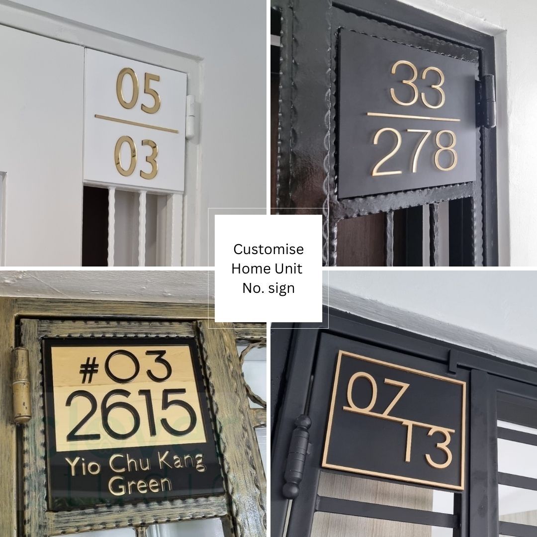 Door gate unit number sign, Furniture & Home Living, Home Decor ...