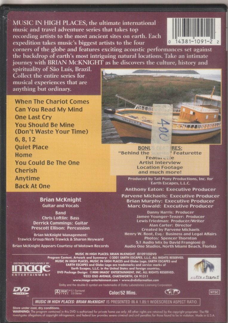 DVD: Brian McKnight - Music in High Places, Hobbies & Toys, Music ...