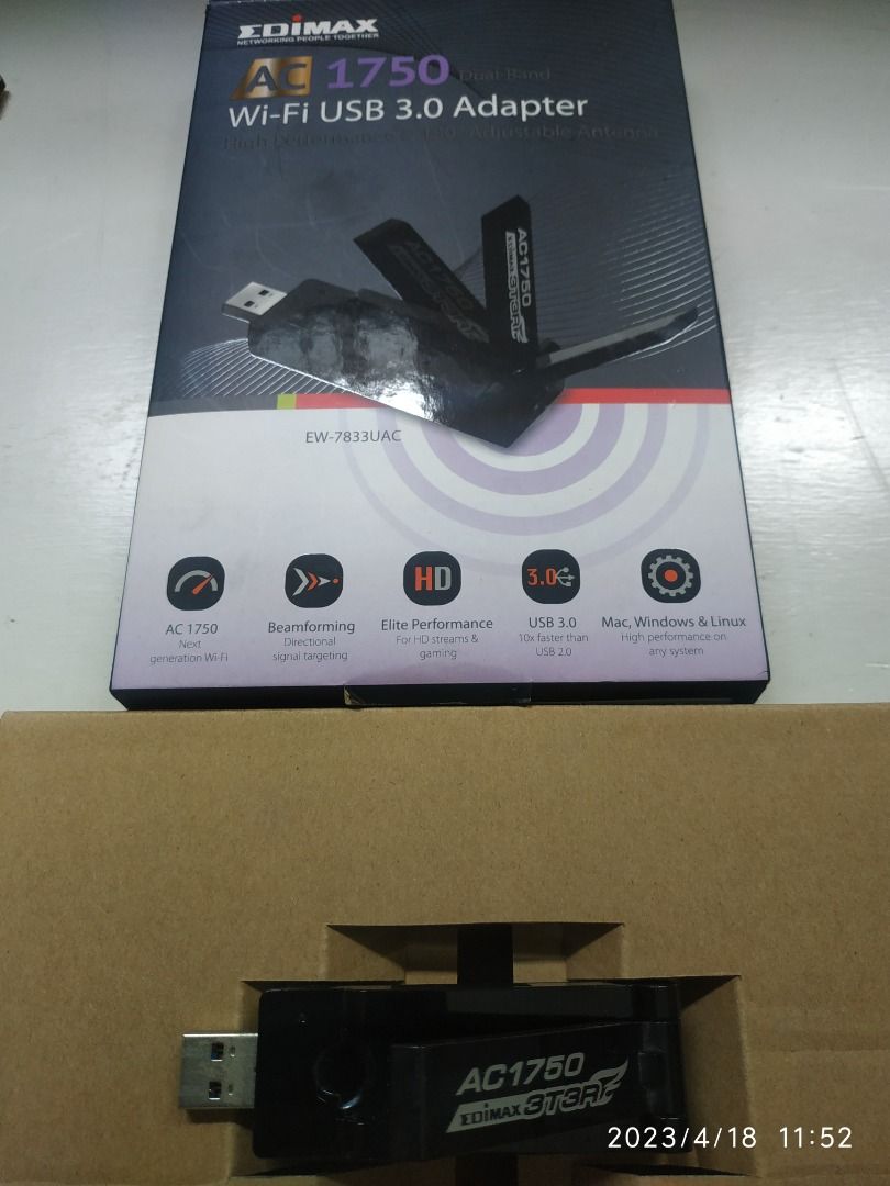 EDIMAX AC1750 Wifi USB3 Adapter ; Edimax ; AC1750 ; Wireless Adapter ...
