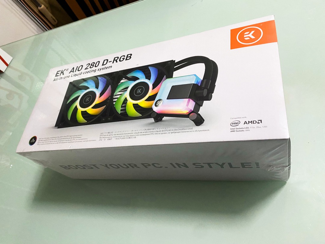 EK 280mm AIO D-RGB All-in-One Liquid CPU Cooler, Computers & Tech ...