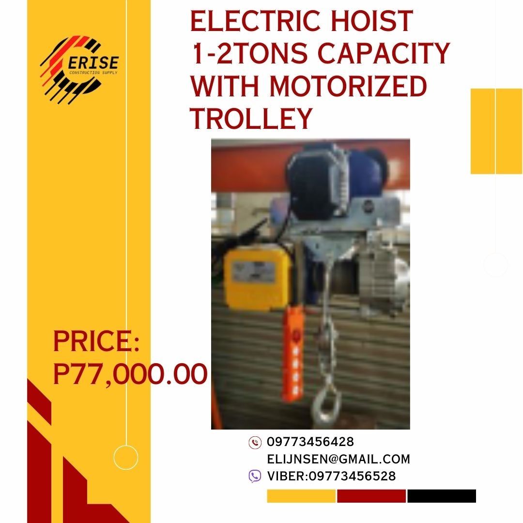 ELECTRIC HOIST 1-2TONS CAPACITY WITH MOTORIZED TROLLEY, Commercial ...