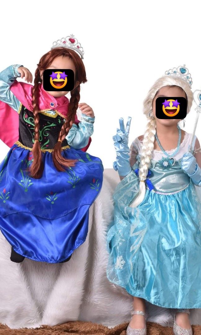elsa and ana costumes, Babies & Kids, Babies & Kids Fashion on Carousell