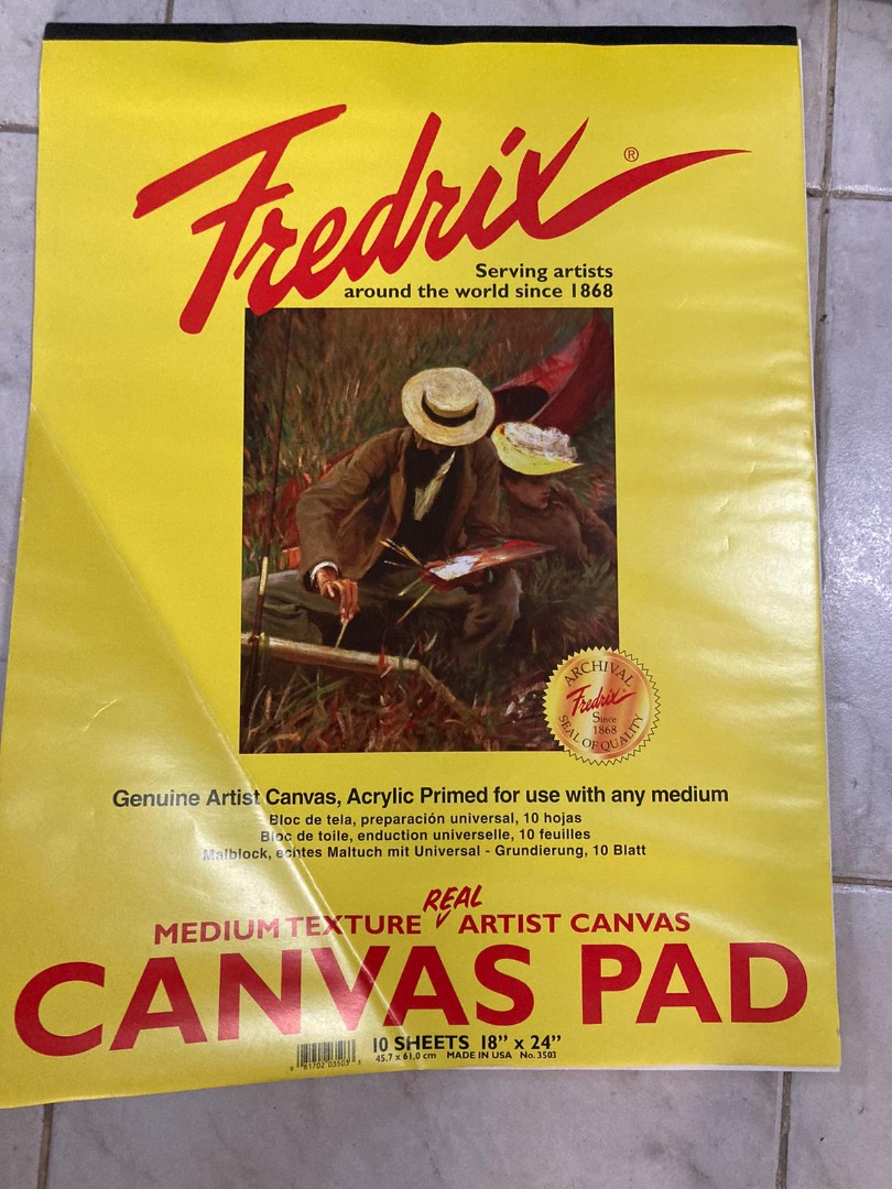 Fredrix Artist primed Canvas for painting 10 sheets 46.7x61cm, Hobbies ...