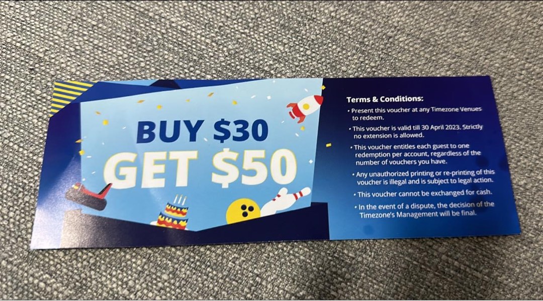 Free Time Zone Voucher, Tickets & Vouchers, Event Tickets on Carousell