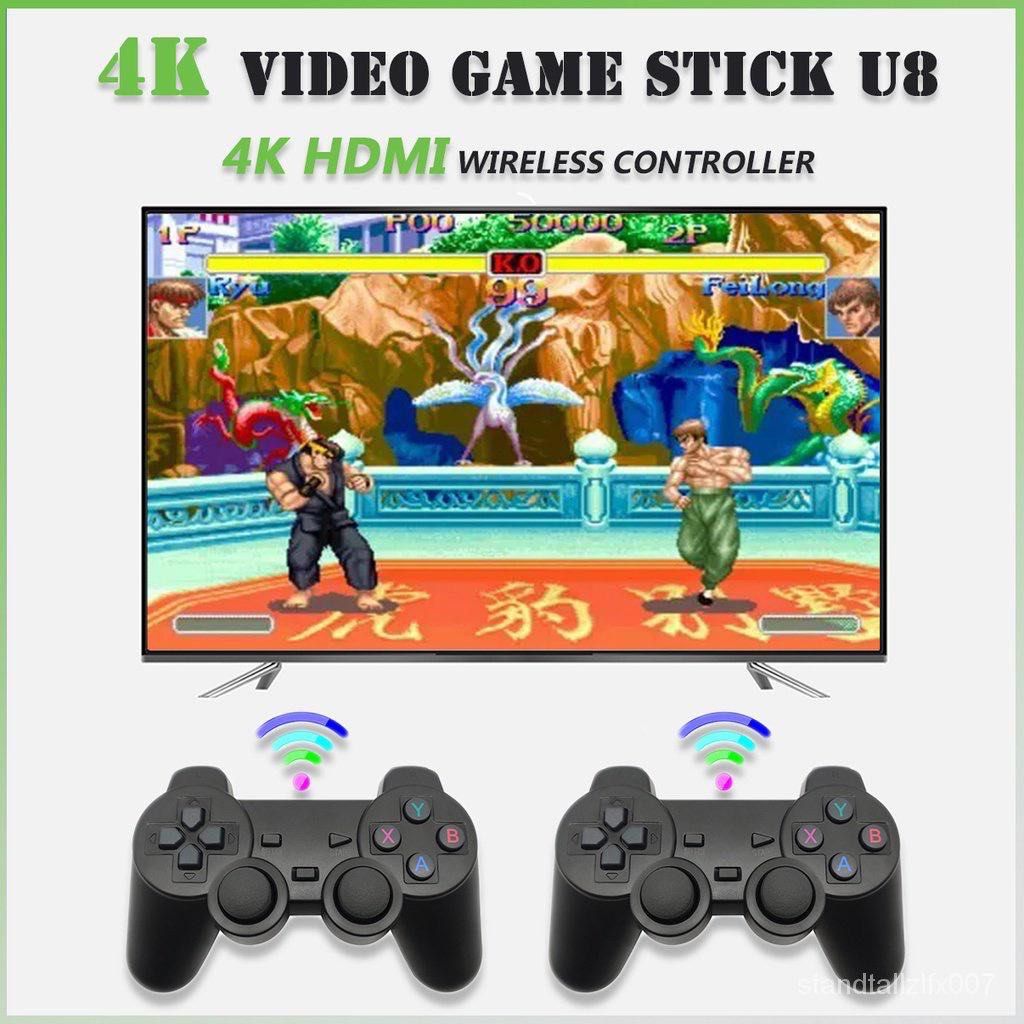 Game stick console 4K TV Video Game stick 64gb With 2.4G 2xWireless ...
