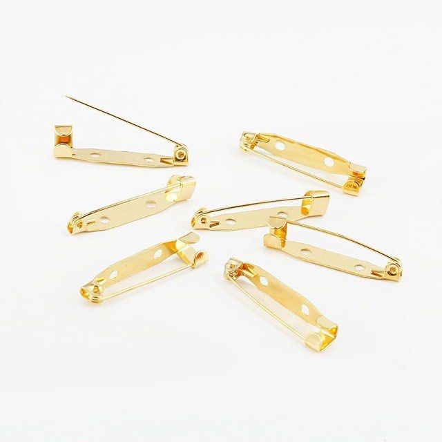 Gold brooch safety pin base, Hobbies & Toys, Stationery & Craft, Craft ...