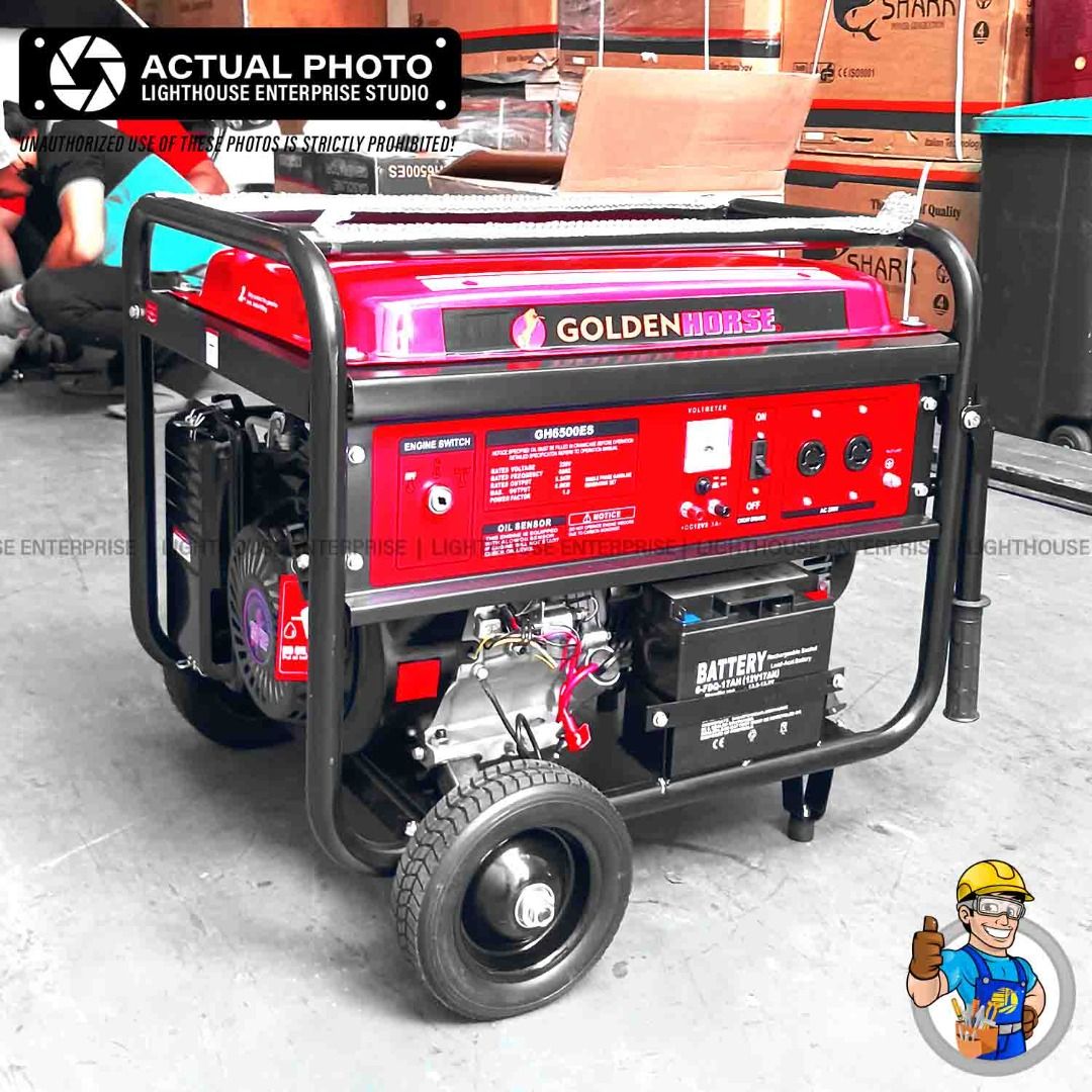 GOLDEN HORSE 6500W Gasoline Single Phase Generator (GH6500ES ...