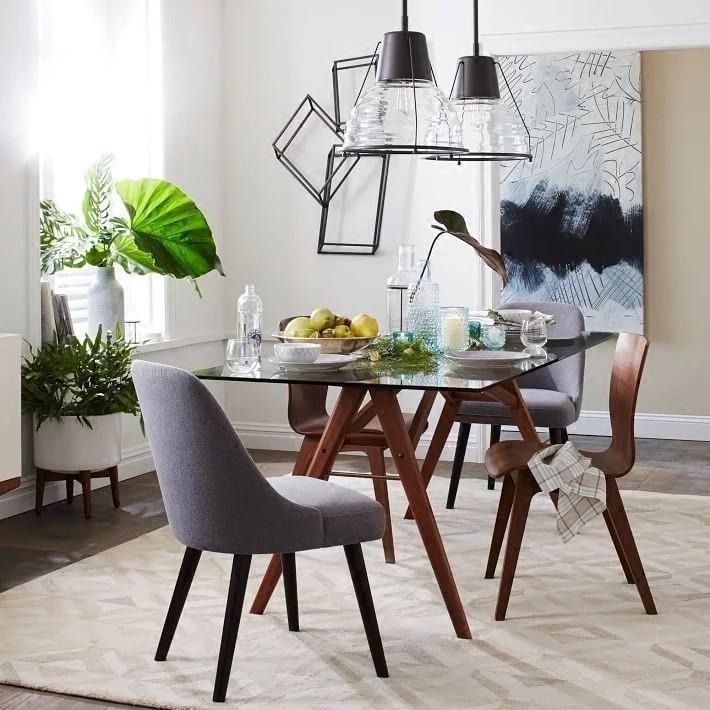 HERVE Mixed Element Dining Table, Furniture & Home Living, Furniture ...