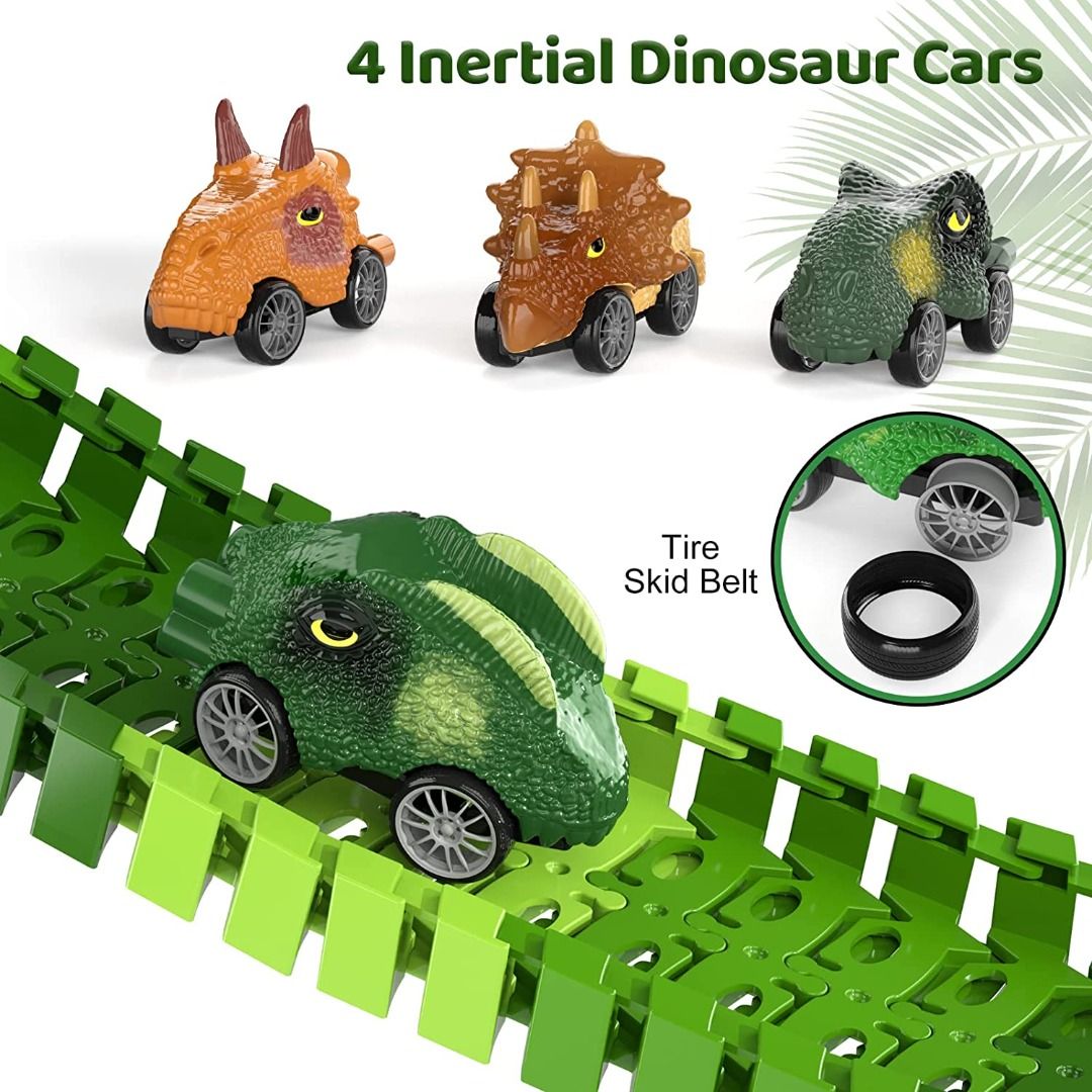 iHaHa Dinosaur Toys Race Car Track, Dinosaur Race Track for Kids ...