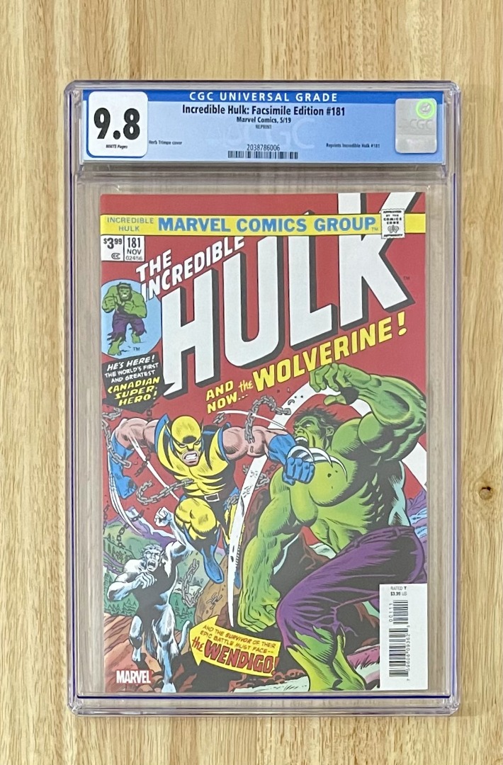 INCREDIBLE HULK #181 (FACSIMILE EDITION) COMIC BOOK - CGC GRADED 9.8 ...