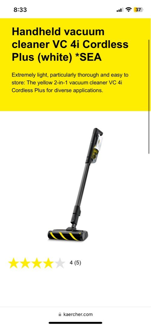 Karcher VC4i Vacuum Cleaner, TV & Home Appliances, Vacuum Cleaner & Housekeeping on Carousell