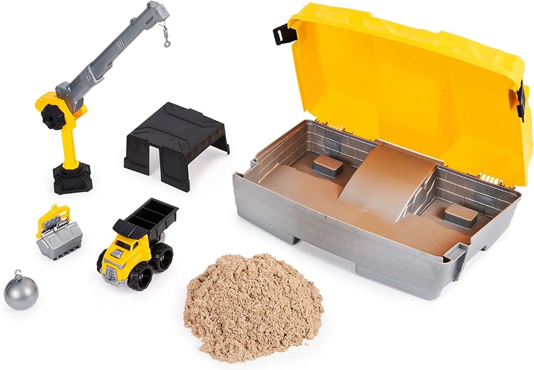Kinetic Sand, Construction Site Folding Sandbox Playset with Vehicle ...