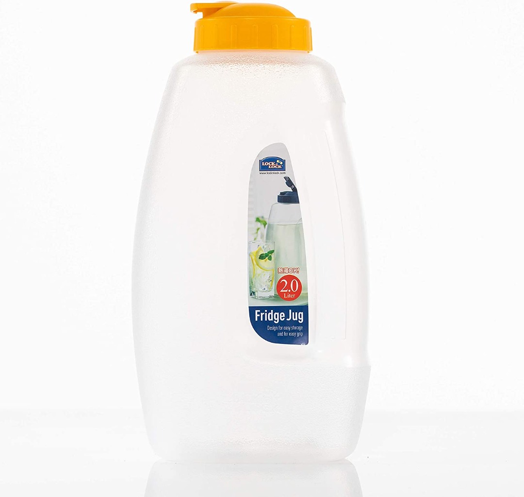 Lock and Lock Aqua Fridge Jug 2.0L Yellow, Furniture & Home Living ...