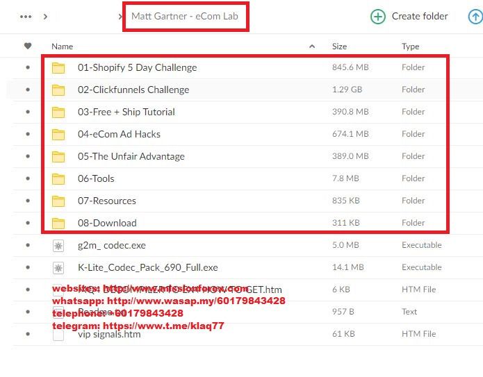 Matt Gartner - eCom Lab (Total size: 3.54 GB Contains: 8 folders 33 ...