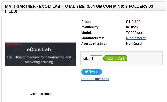 Matt Gartner - eCom Lab (Total size: 3.54 GB Contains: 8 folders 33 files), Hobbies & Toys ...