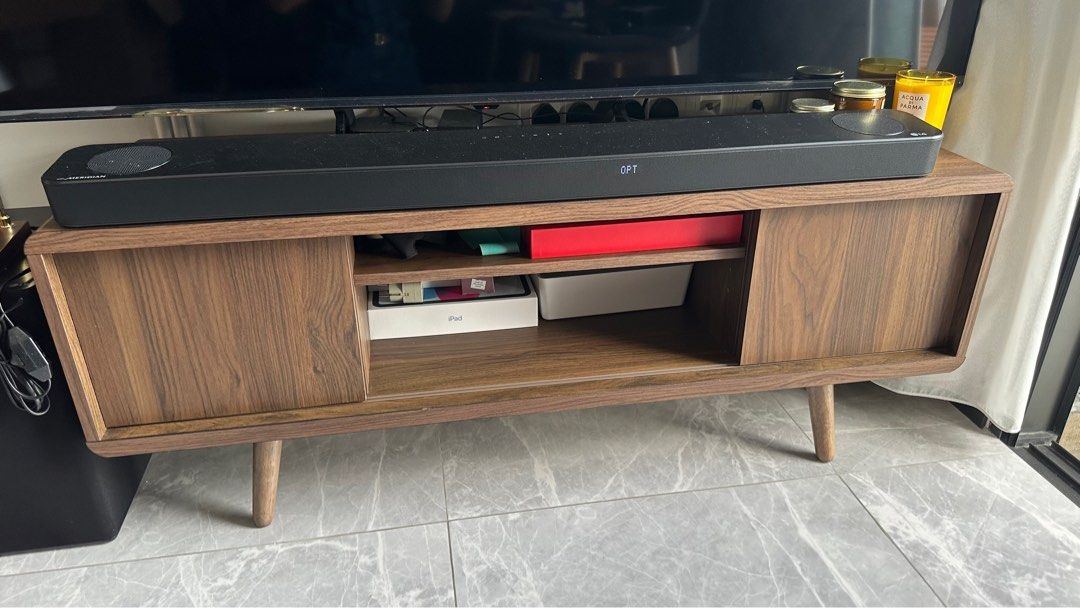 Minimalist TV console 1.2m width, Furniture & Home Living, Furniture ...