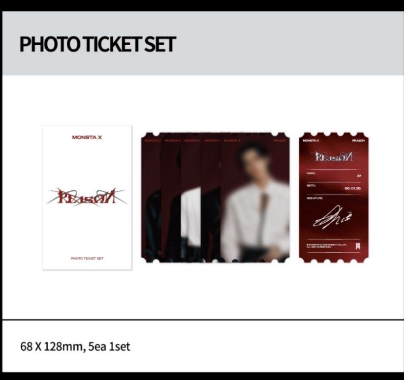 MONSTA X POP-UP STORE REASON - PHOTO TICKET SET, 興趣及遊戲, 收藏品及紀念品, 韓流 ...