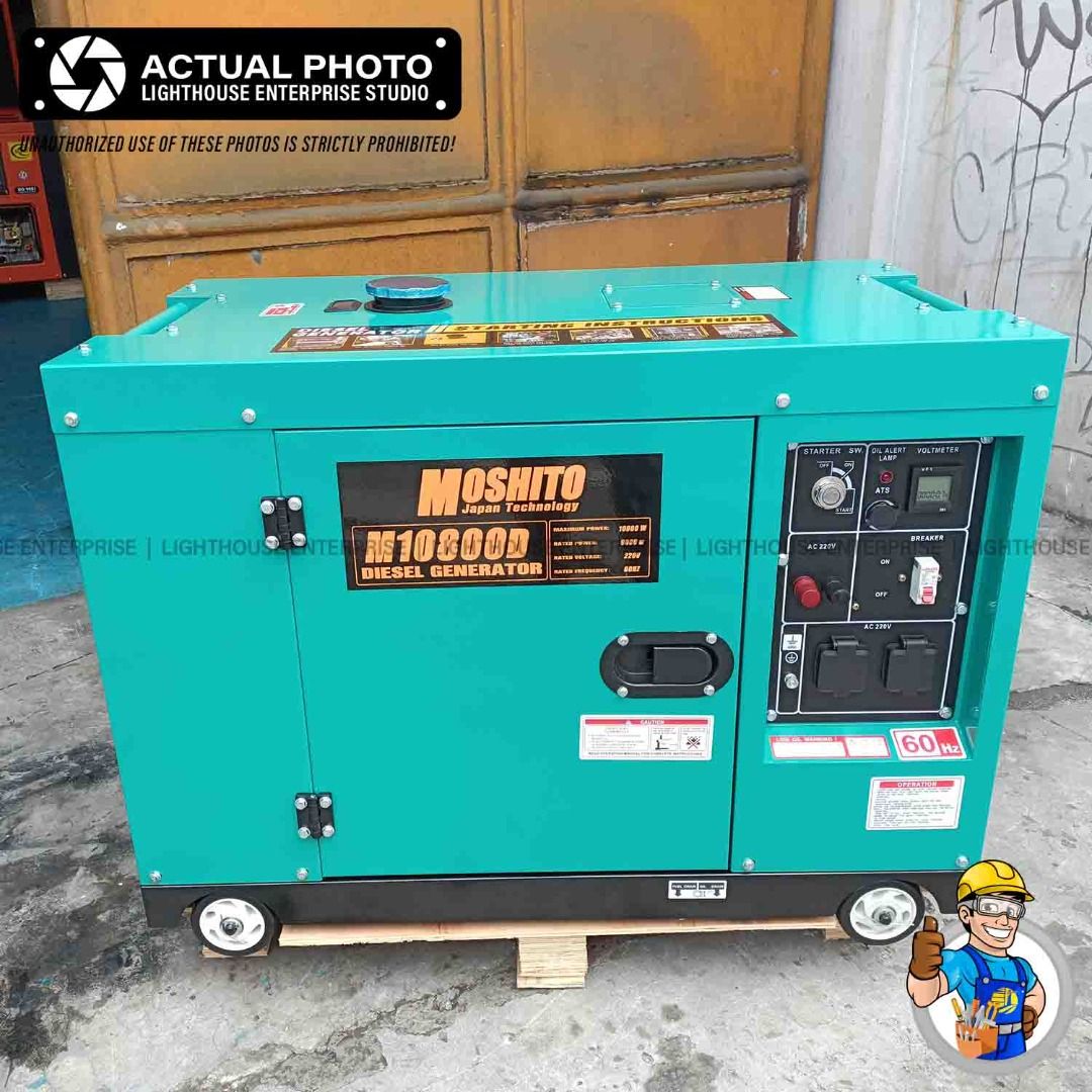 MOSHITO 10KVA Silent Diesel Generator - ATS Ready (M10800D), Furniture ...