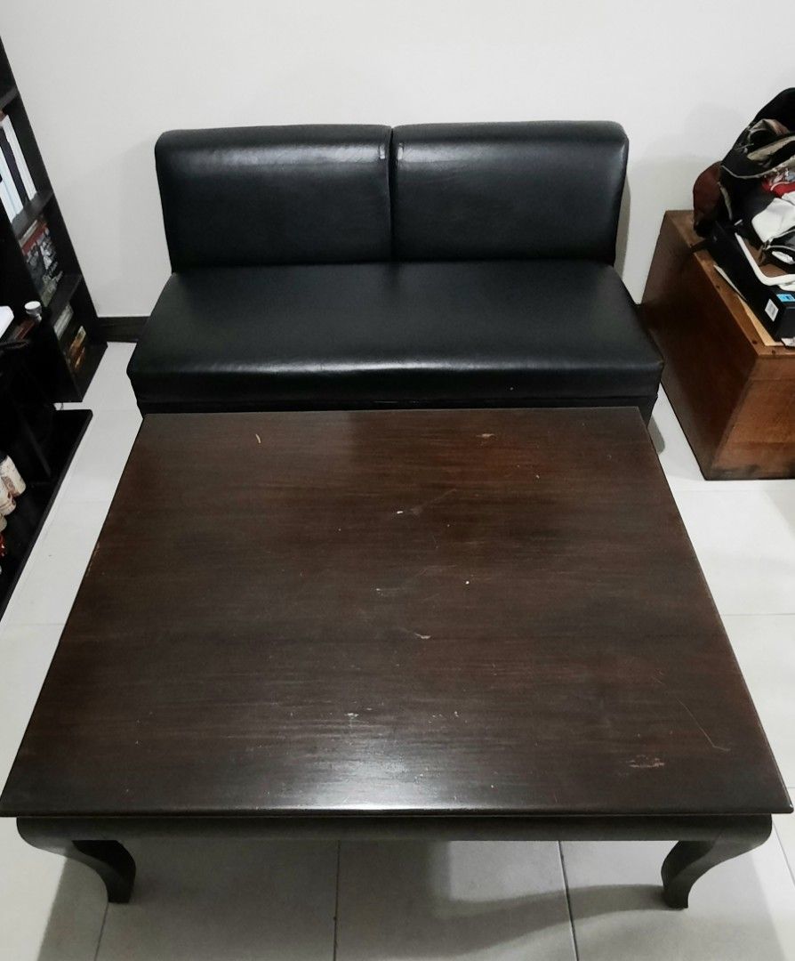 Narra Center Table and 2 Seater Sofa on Carousell